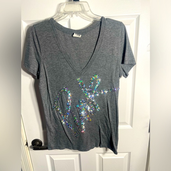PINK Victoria's Secret | Tops | Vintage Pink Glitter Tshirt | Poshmark